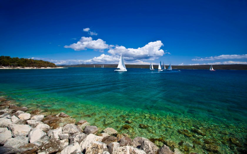 Beach Mali Lošinj Croatia Adriatic Sea Wallpaper HD : Wallpapers13.com